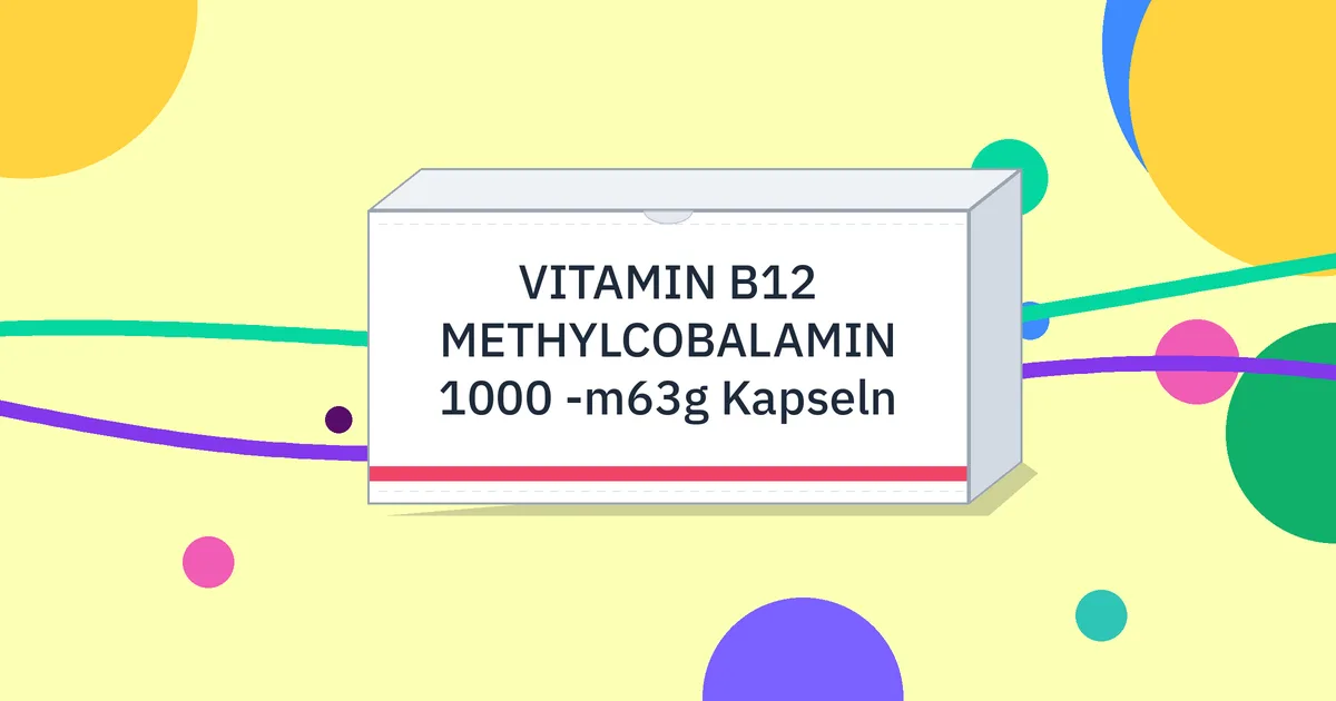 Symbolbild: Packung mit der Aufschrift VITAMIN B12 METHYLCOBALAMIN 1000 -m63g Kapseln (PZN 19642669) – Verfügbarkeit und Bezug in Apotheken in Frankfurt am Main
