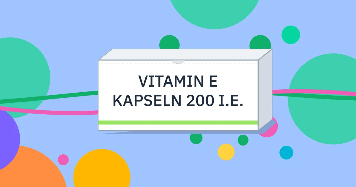Symbolbild: Packung mit der Aufschrift VITAMIN E KAPSELN 200 I.E. (PZN 13882591) – Verfügbarkeit und Bezug in Apotheken in Frankfurt am Main