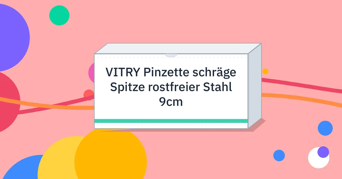 Symbolbild: Packung mit der Aufschrift VITRY Pinzette schräge Spitze rostfreier Stahl 9cm (PZN 11688896) – Verfügbarkeit und Bezug in Apotheken in Frankfurt am Main