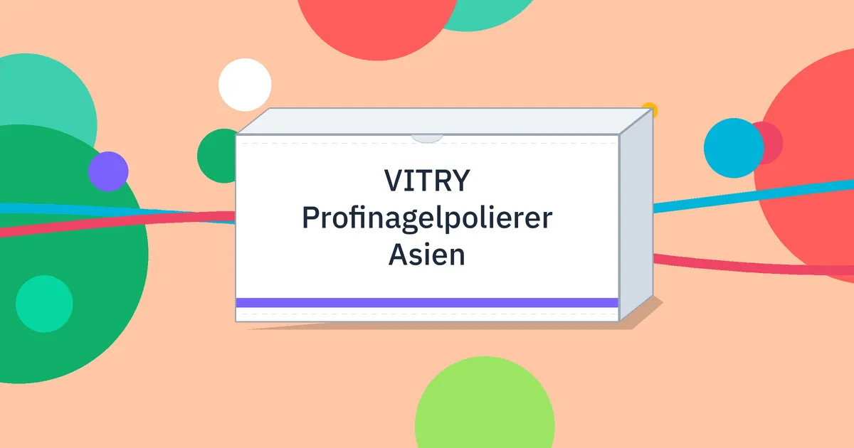 Symbolbild: Packung mit der Aufschrift VITRY Profinagelpolierer Asien (PZN 05102188) – Verfügbarkeit und Bezug in Apotheken in Frankfurt am Main