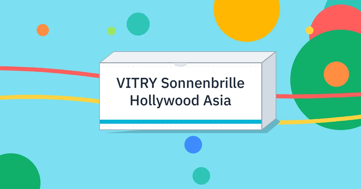 Symbolbild: Packung mit der Aufschrift VITRY Sonnenbrille Hollywood Asia (PZN 18452671) – Verfügbarkeit und Bezug in Apotheken in Frankfurt am Main