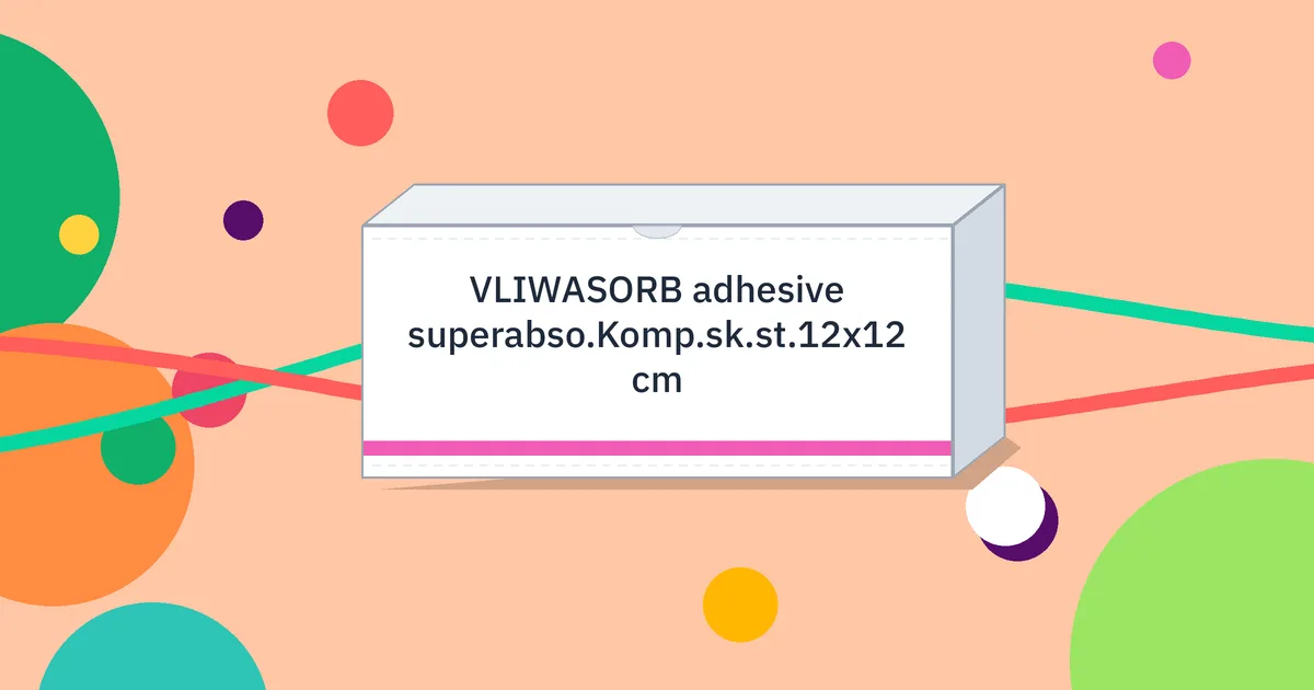 Symbolbild: Packung mit der Aufschrift VLIWASORB adhesive superabso.Komp.sk.st.12x12 cm (PZN 15431616) – Verfügbarkeit und Bezug in Apotheken in Frankfurt am Main
