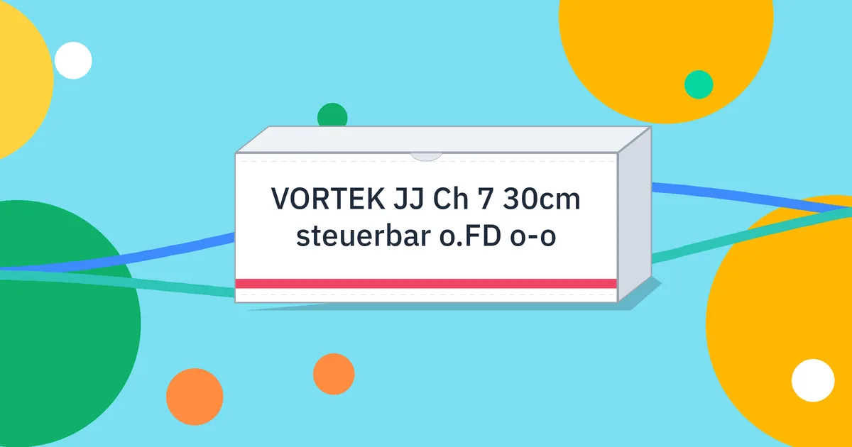 Symbolbild: Packung mit der Aufschrift VORTEK JJ Ch 7 30cm steuerbar o.FD o-o (PZN 17998592) – Verfügbarkeit und Bezug in Apotheken in Frankfurt am Main