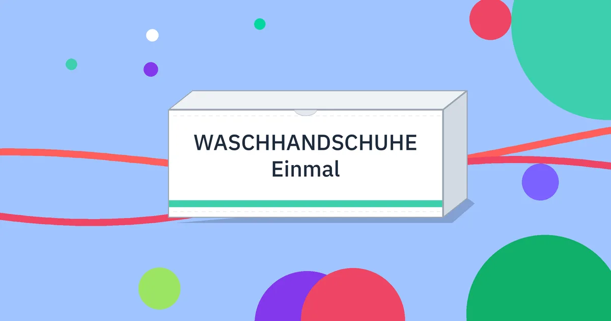 Symbolbild: Packung mit der Aufschrift WASCHHANDSCHUHE Einmal (PZN 07278589) – Verfügbarkeit und Bezug in Apotheken in Frankfurt am Main