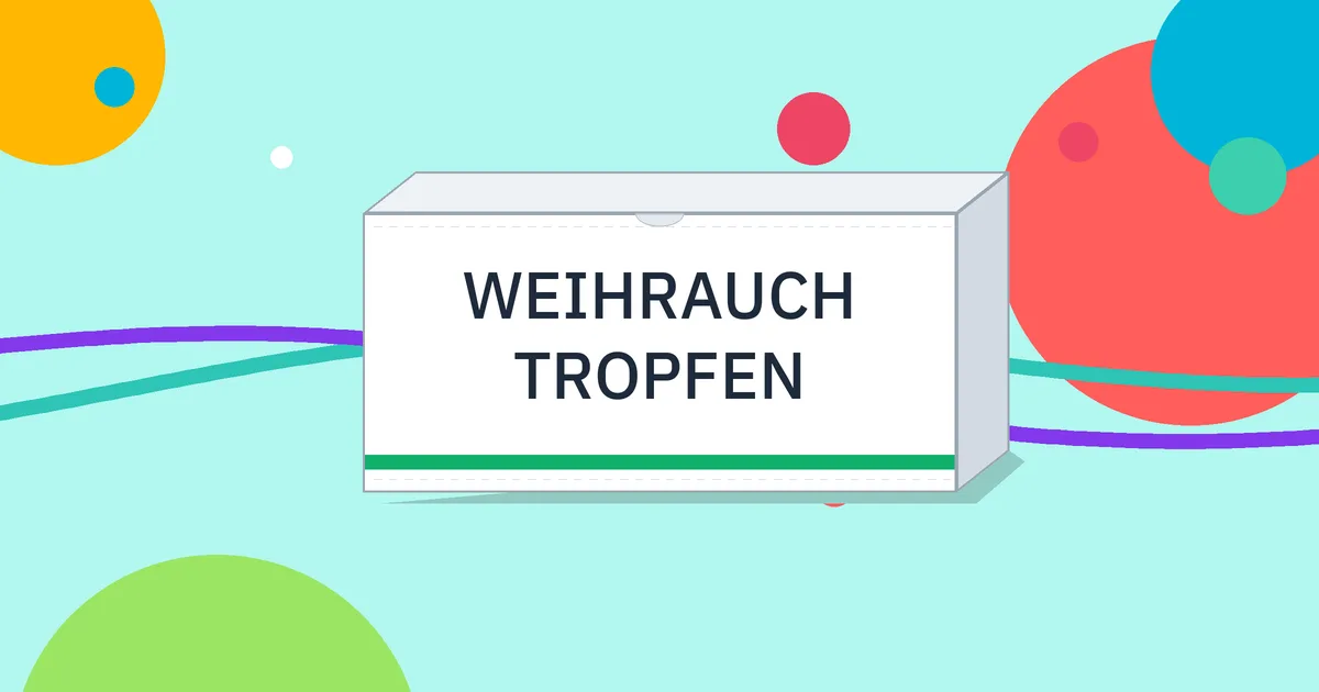 Symbolbild: Packung mit der Aufschrift WEIHRAUCH TROPFEN (PZN 14282060) – Verfügbarkeit und Bezug in Apotheken in Frankfurt am Main