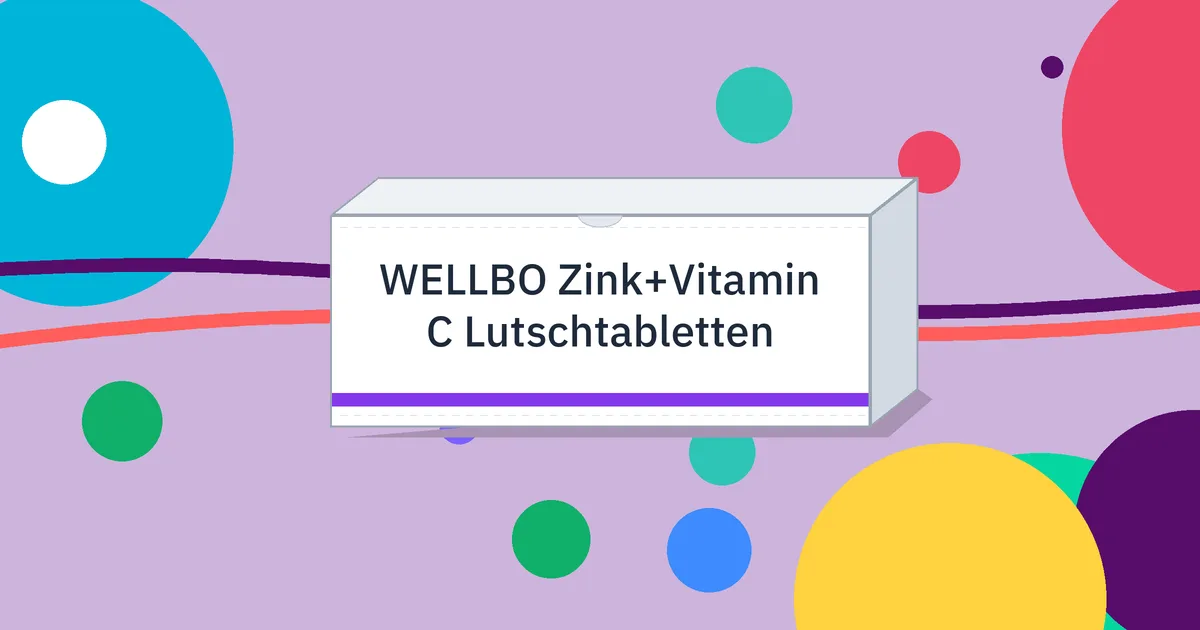 Symbolbild: Packung mit der Aufschrift WELLBO Zink+Vitamin C Lutschtabletten (PZN 05026501) – Verfügbarkeit und Bezug in Apotheken in Frankfurt am Main