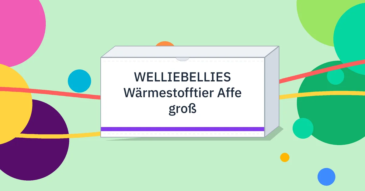 Symbolbild: Packung mit der Aufschrift WELLIEBELLIES Wärmestofftier Affe groß (PZN 11153451) – Verfügbarkeit und Bezug in Apotheken in Frankfurt am Main