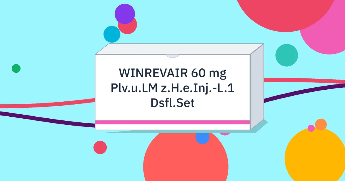 Symbolbild: Packung mit der Aufschrift WINREVAIR 60 mg Plv.u.LM z.H.e.Inj.-L.1 Dsfl.Set (PZN 19159298) – Verfügbarkeit und Bezug in Apotheken in Frankfurt am Main