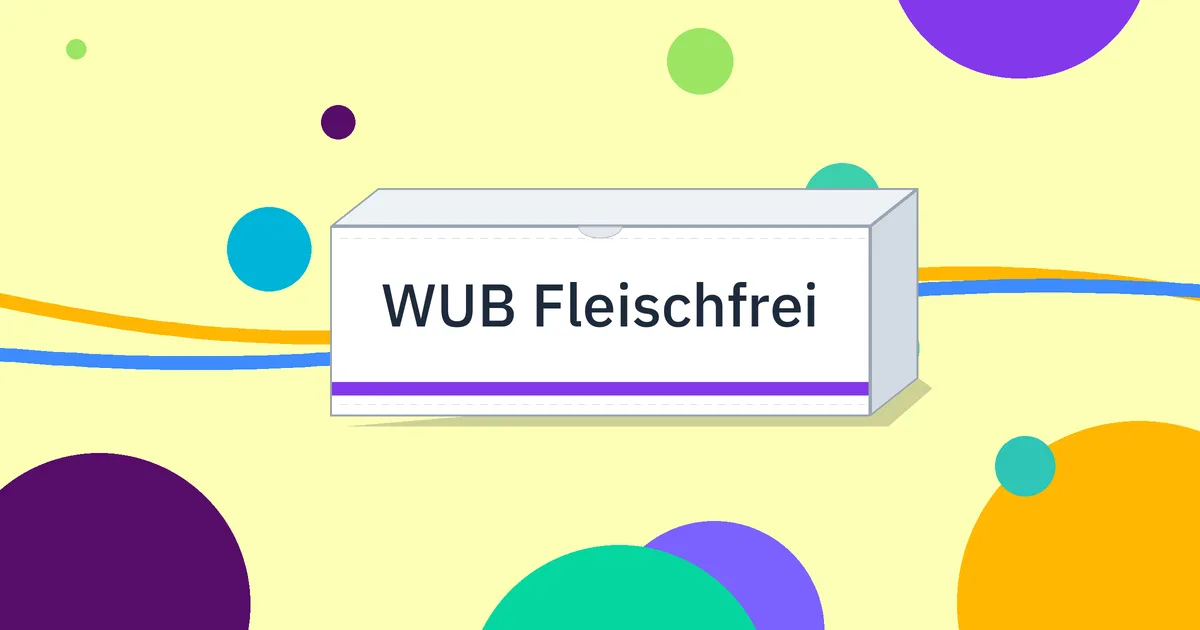 Symbolbild: Packung mit der Aufschrift WUB Fleischfrei (PZN 18080175) – Verfügbarkeit und Bezug in Apotheken in Frankfurt am Main