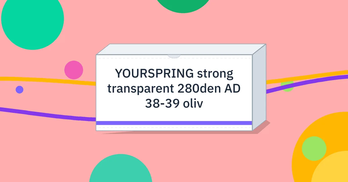 Symbolbild: Packung mit der Aufschrift YOURSPRING strong transparent 280den AD 38-39 oliv (PZN 18058483) – Verfügbarkeit und Bezug in Apotheken in Frankfurt am Main