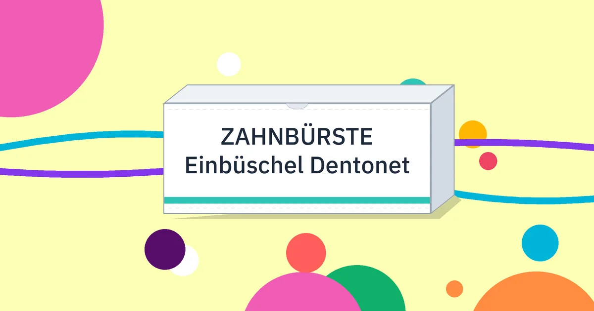 Symbolbild: Packung mit der Aufschrift ZAHNBÜRSTE Einbüschel Dentonet (PZN 06473030) – Verfügbarkeit und Bezug in Apotheken in Frankfurt am Main