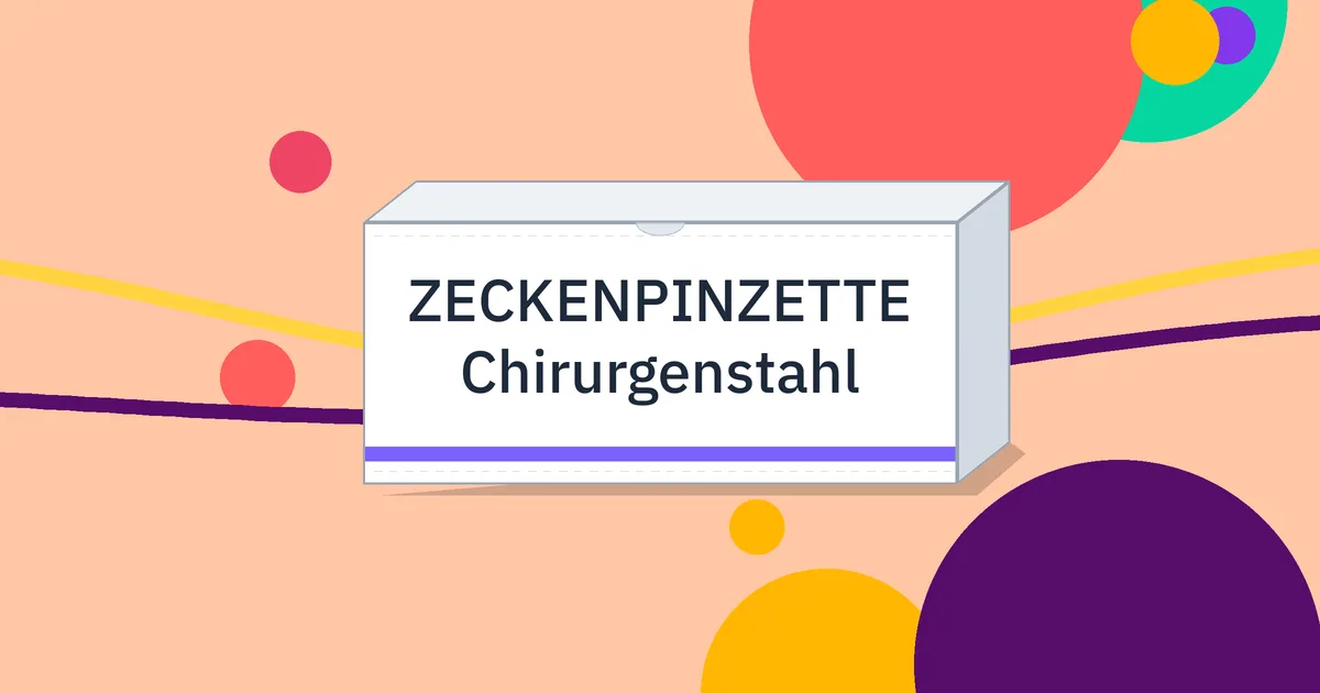 Symbolbild: Packung mit der Aufschrift ZECKENPINZETTE Chirurgenstahl (PZN 12554123) – Verfügbarkeit und Bezug in Apotheken in Frankfurt am Main