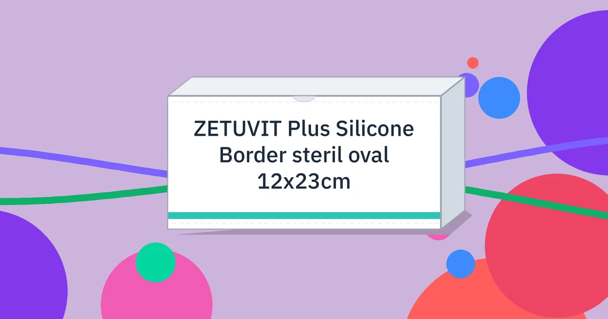 Symbolbild: Packung mit der Aufschrift ZETUVIT Plus Silicone Border steril oval 12x23cm (PZN 20016434) – Verfügbarkeit und Bezug in Apotheken in Frankfurt am Main