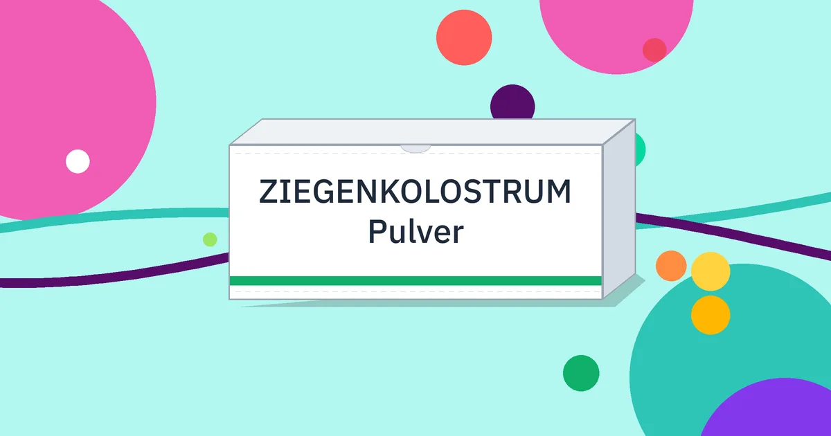 Symbolbild: Packung mit der Aufschrift ZIEGENKOLOSTRUM Pulver (PZN 15868773) – Verfügbarkeit und Bezug in Apotheken in Frankfurt am Main