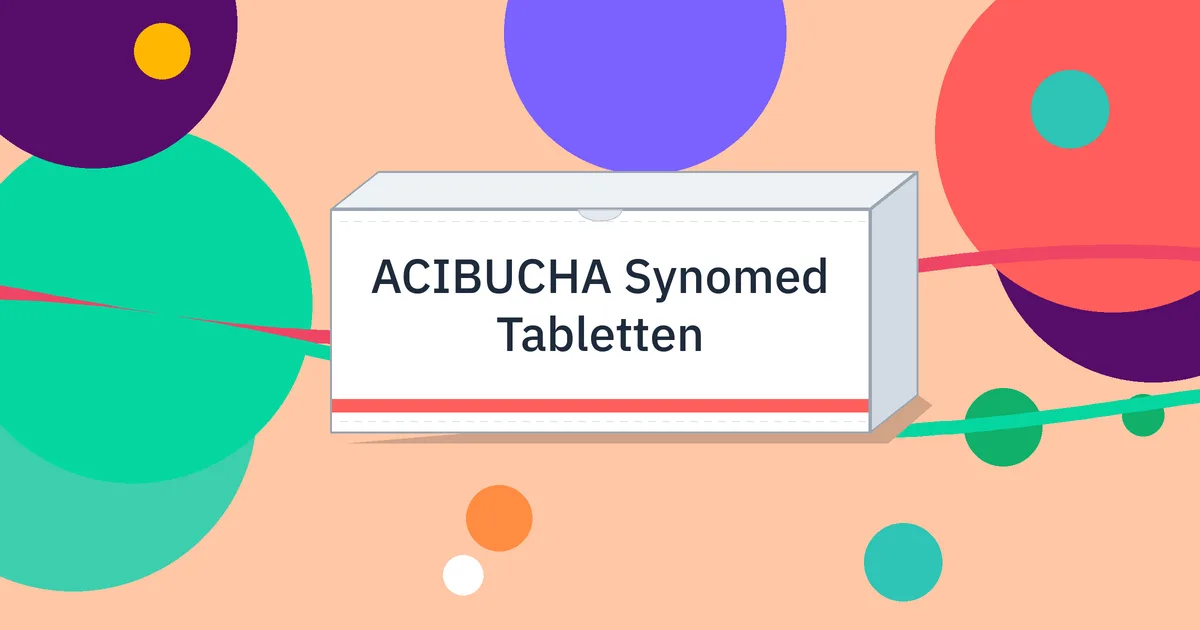 Symbolbild: Packung mit der Aufschrift ACIBUCHA Synomed Tabletten (PZN 00664697) – Verfügbarkeit und Bezug in Apotheken in Frankfurt am Main