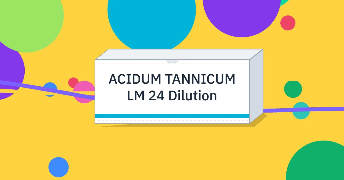 Symbolbild: Packung mit der Aufschrift ACIDUM TANNICUM LM 24 Dilution (PZN 13286038) – Verfügbarkeit und Bezug in Apotheken in Frankfurt am Main