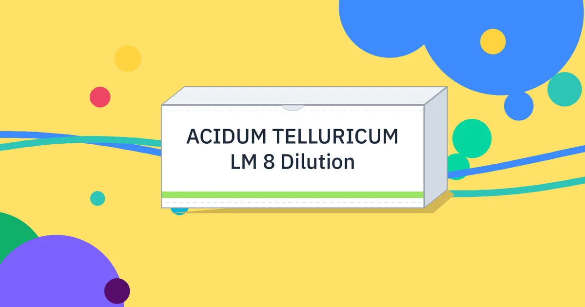 Symbolbild: Packung mit der Aufschrift ACIDUM TELLURICUM LM 8 Dilution (PZN 13287552) – Verfügbarkeit und Bezug in Apotheken in Frankfurt am Main