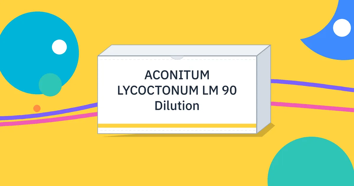 Symbolbild: Packung mit der Aufschrift ACONITUM LYCOCTONUM LM 90 Dilution (PZN 13292174) – Verfügbarkeit und Bezug in Apotheken in Frankfurt am Main
