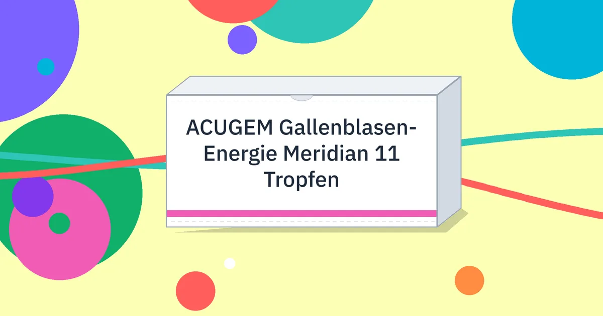 Symbolbild: Packung mit der Aufschrift ACUGEM Gallenblasen-Energie Meridian 11 Tropfen (PZN 20296959) – Verfügbarkeit und Bezug in Apotheken in Frankfurt am Main
