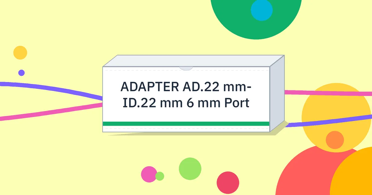 Symbolbild: Packung mit der Aufschrift ADAPTER AD.22 mm-ID.22 mm 6 mm Port (PZN 16159837) – Verfügbarkeit und Bezug in Apotheken in Frankfurt am Main