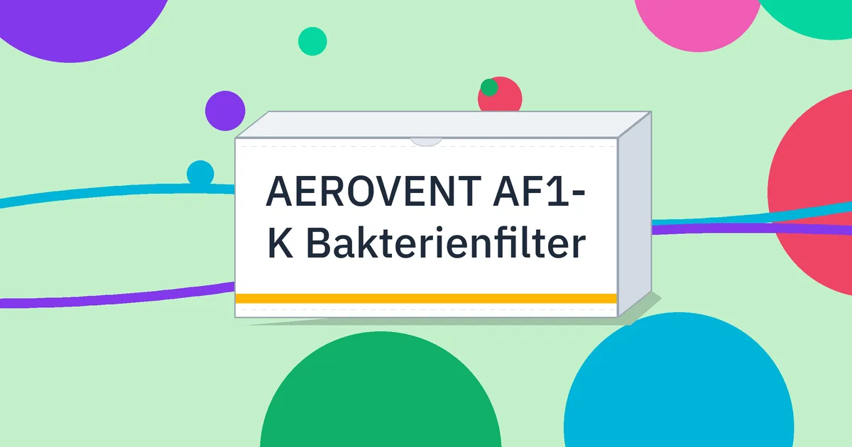 Symbolbild: Packung mit der Aufschrift AEROVENT AF1-K Bakterienfilter (PZN 01076241) – Verfügbarkeit und Bezug in Apotheken in Frankfurt am Main