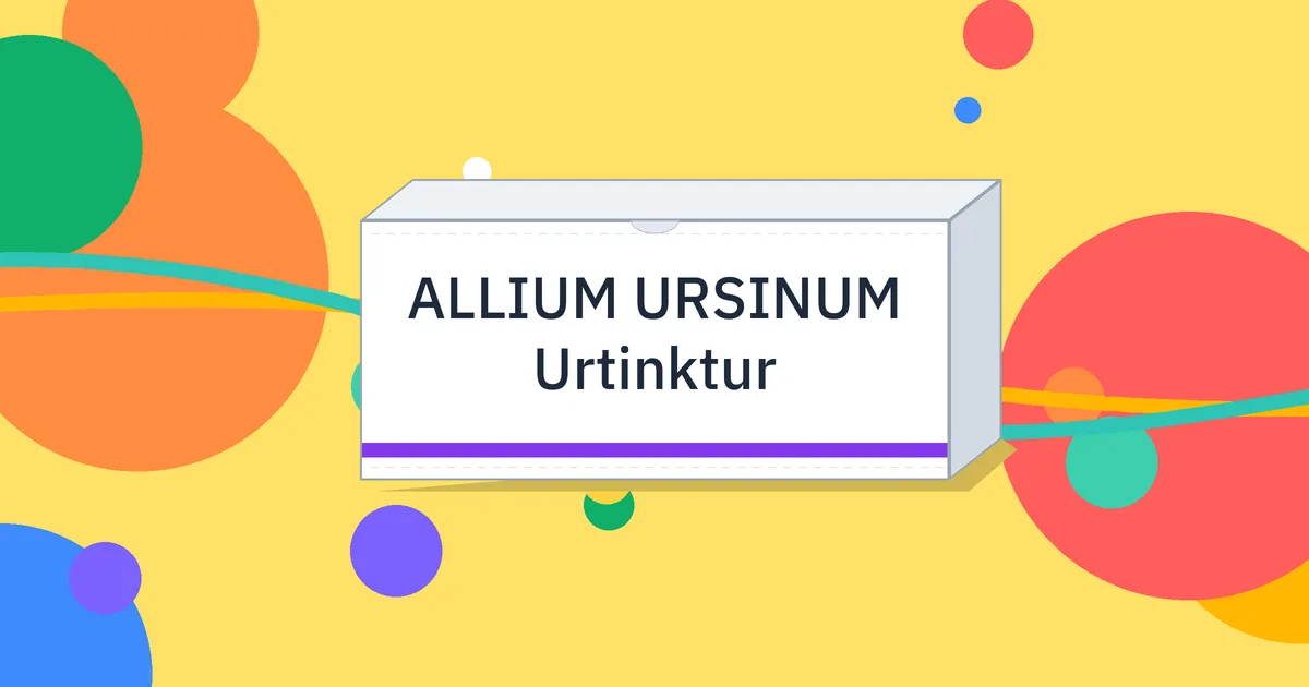 Symbolbild: Packung mit der Aufschrift ALLIUM URSINUM Urtinktur (PZN 04202605) – Verfügbarkeit und Bezug in Apotheken in Frankfurt am Main