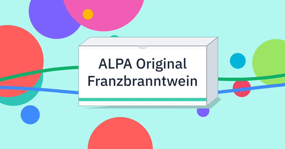 Symbolbild: Packung mit der Aufschrift ALPA Original Franzbranntwein (PZN 20227786) – Verfügbarkeit und Bezug in Apotheken in Frankfurt am Main