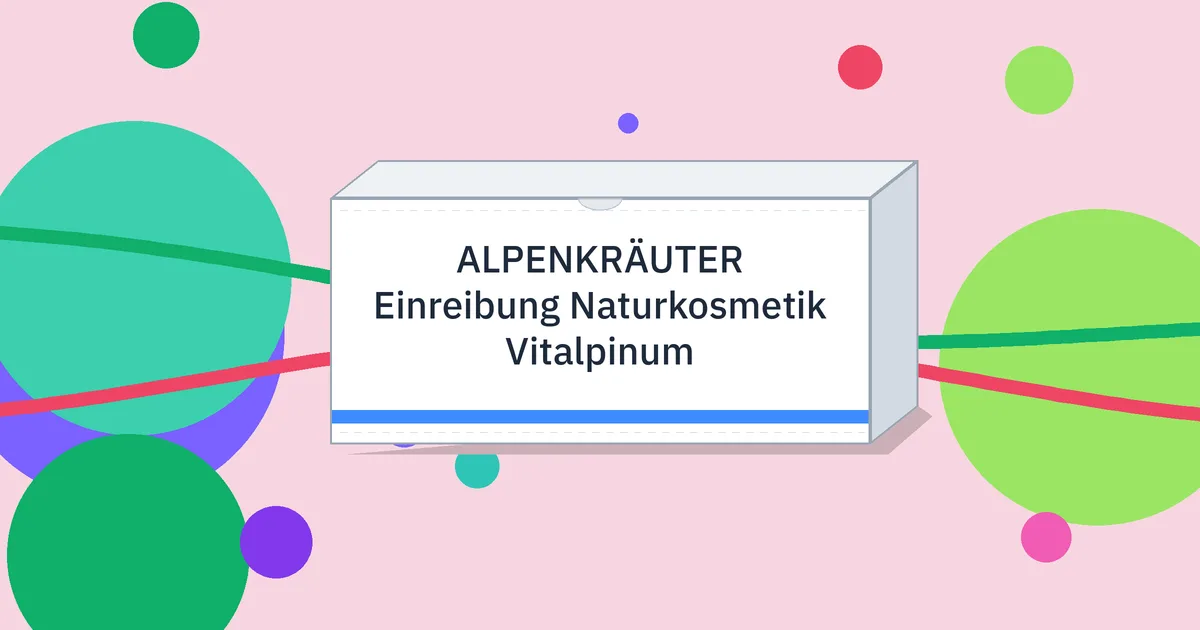Symbolbild: Packung mit der Aufschrift ALPENKRÄUTER Einreibung Naturkosmetik Vitalpinum (PZN 18777522) – Verfügbarkeit und Bezug in Apotheken in Frankfurt am Main