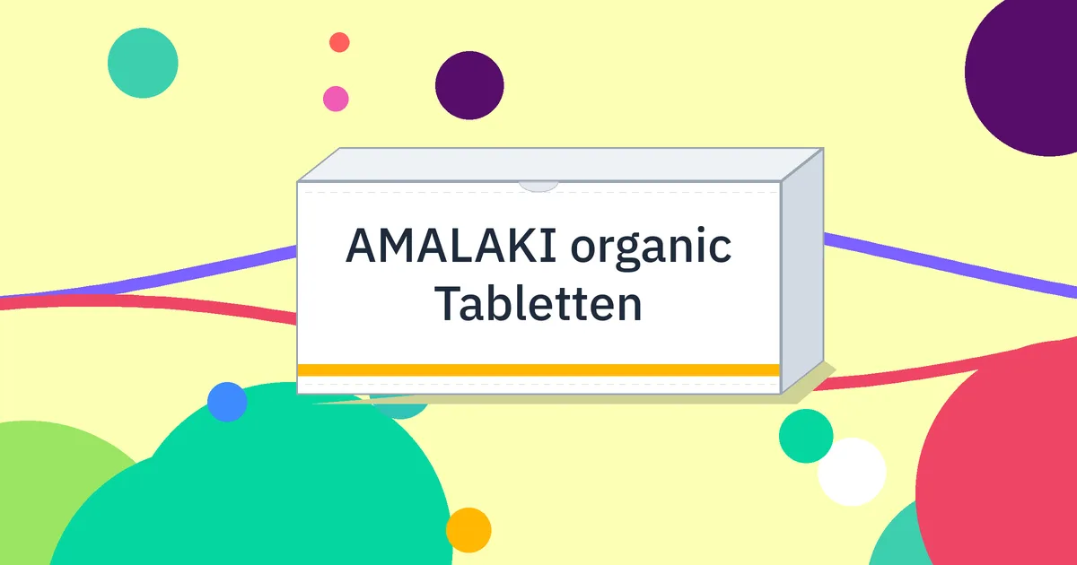 Symbolbild: Packung mit der Aufschrift AMALAKI organic Tabletten (PZN 19727331) – Verfügbarkeit und Bezug in Apotheken in Frankfurt am Main