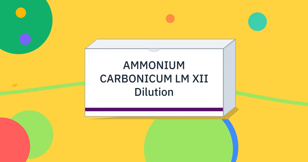 Symbolbild: Packung mit der Aufschrift AMMONIUM CARBONICUM LM XII Dilution (PZN 02820977) – Verfügbarkeit und Bezug in Apotheken in Frankfurt am Main