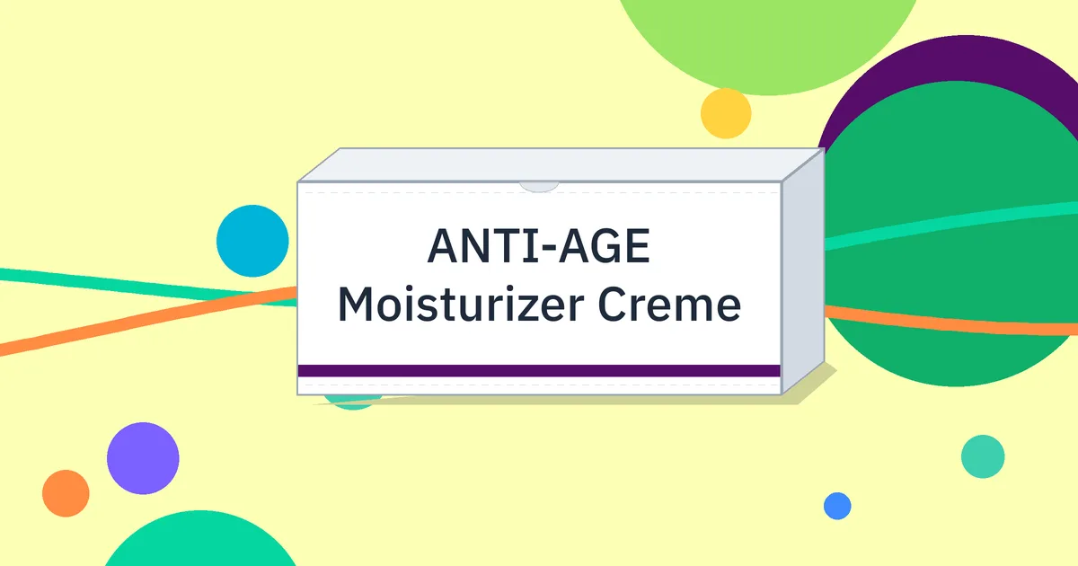 Symbolbild: Packung mit der Aufschrift ANTI-AGE Moisturizer Creme (PZN 18896155) – Verfügbarkeit und Bezug in Apotheken in Frankfurt am Main