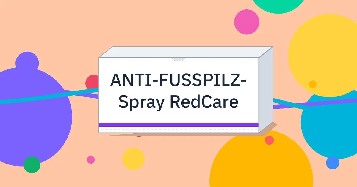 Symbolbild: Packung mit der Aufschrift ANTI-FUSSPILZ-Spray RedCare (PZN 18036027) – Verfügbarkeit und Bezug in Apotheken in Frankfurt am Main