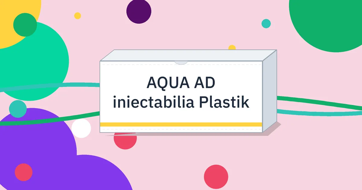 Symbolbild: Packung mit der Aufschrift AQUA AD iniectabilia Plastik (PZN 08771033) – Verfügbarkeit und Bezug in Apotheken in Frankfurt am Main