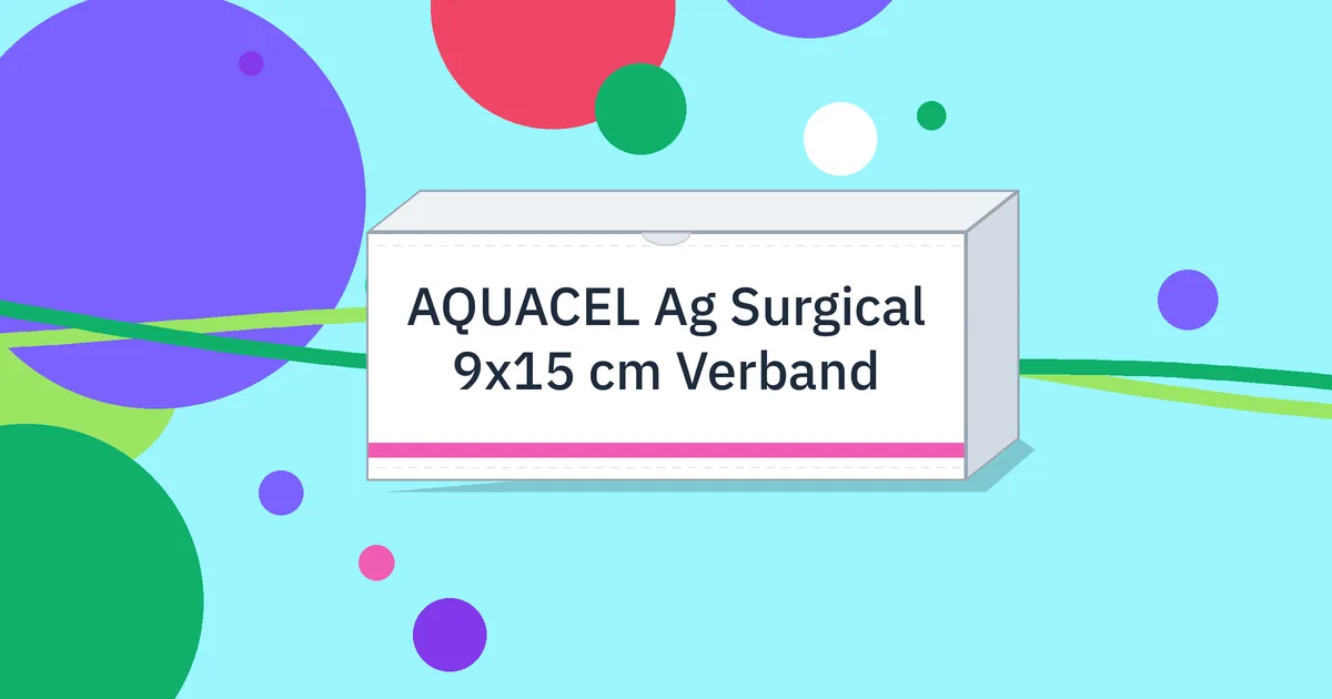 Symbolbild: Packung mit der Aufschrift AQUACEL Ag Surgical 9x15 cm Verband (PZN 00381870) – Verfügbarkeit und Bezug in Apotheken in Frankfurt am Main