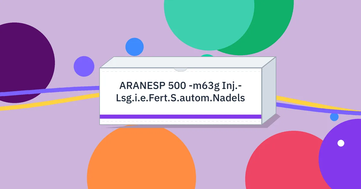 Symbolbild: Packung mit der Aufschrift ARANESP 500 -m63g Inj.-Lsg.i.e.Fert.S.autom.Nadels (PZN 07410882) – Verfügbarkeit und Bezug in Apotheken in Frankfurt am Main