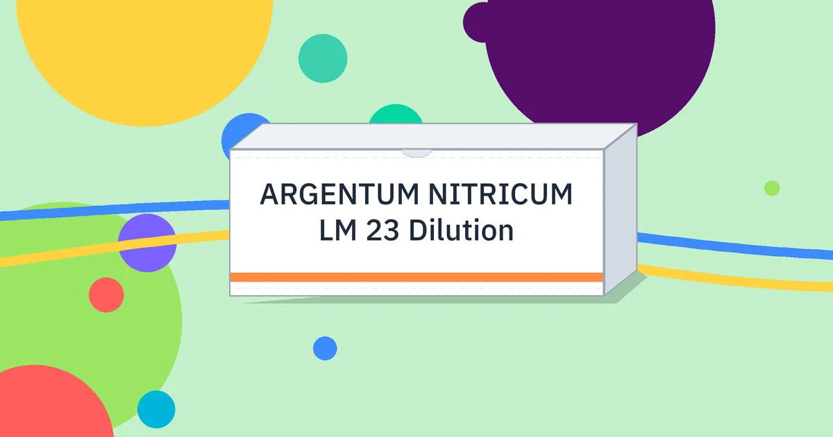 Symbolbild: Packung mit der Aufschrift ARGENTUM NITRICUM LM 23 Dilution (PZN 12768798) – Verfügbarkeit und Bezug in Apotheken in Frankfurt am Main