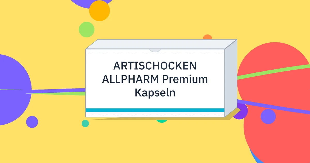 Symbolbild: Packung mit der Aufschrift ARTISCHOCKEN ALLPHARM Premium Kapseln (PZN 19170064) – Verfügbarkeit und Bezug in Apotheken in Frankfurt am Main