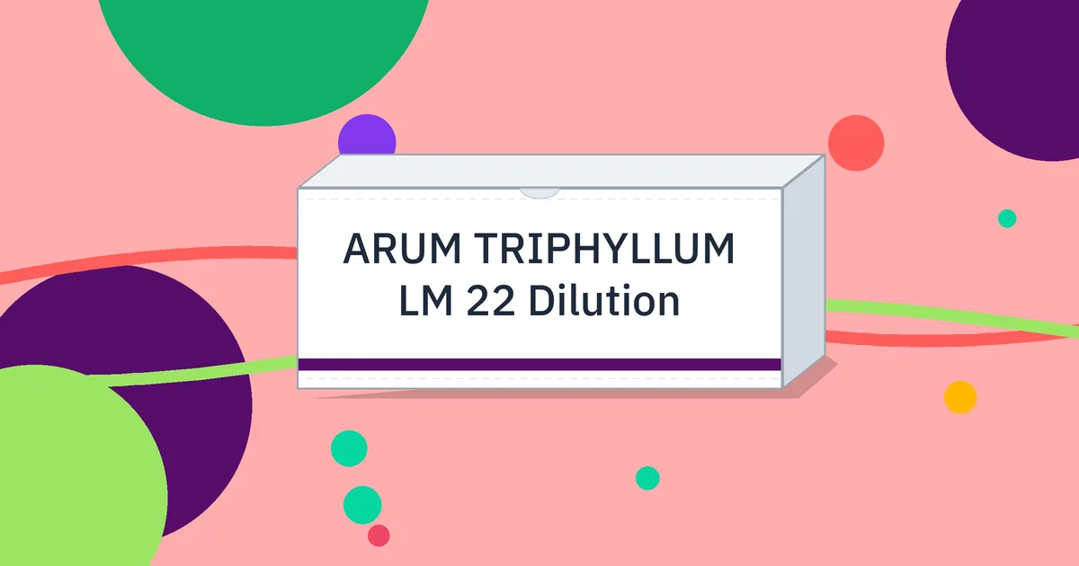 Symbolbild: Packung mit der Aufschrift ARUM TRIPHYLLUM LM 22 Dilution (PZN 12780799) – Verfügbarkeit und Bezug in Apotheken in Frankfurt am Main