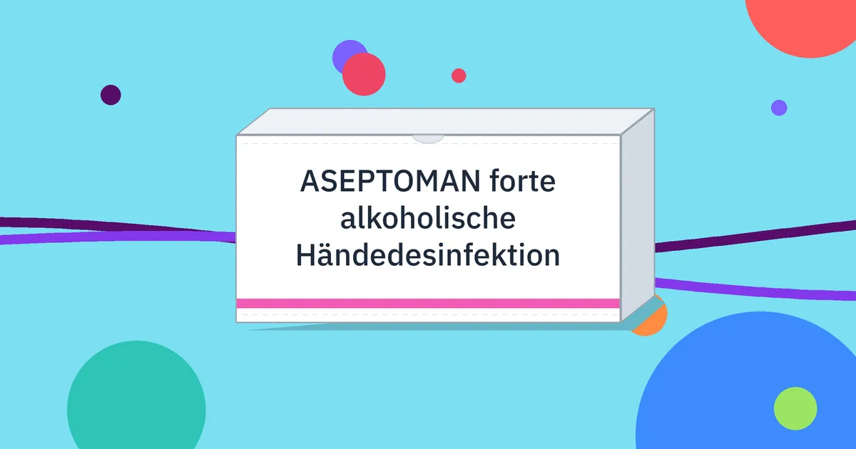 Symbolbild: Packung mit der Aufschrift ASEPTOMAN forte alkoholische Händedesinfektion (PZN 20407755) – Verfügbarkeit und Bezug in Apotheken in Frankfurt am Main
