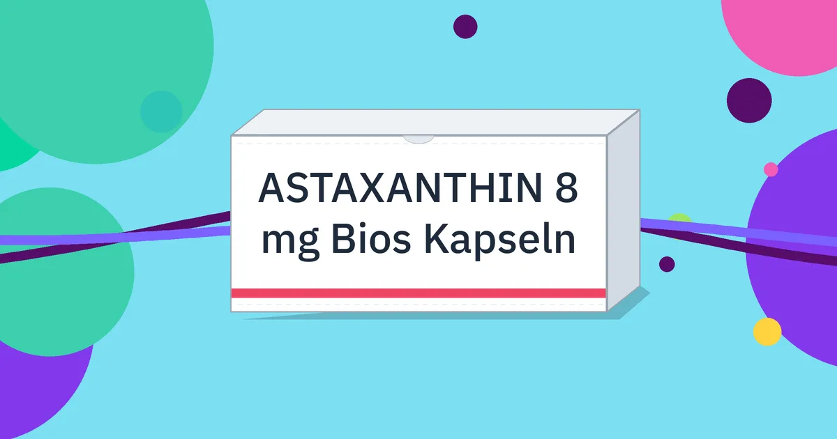 Symbolbild: Packung mit der Aufschrift ASTAXANTHIN 8 mg Bios Kapseln (PZN 16514681) – Verfügbarkeit und Bezug in Apotheken in Frankfurt am Main