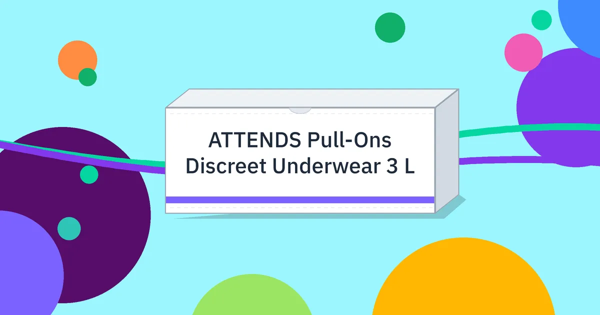 Symbolbild: Packung mit der Aufschrift ATTENDS Pull-Ons Discreet Underwear 3 L (PZN 18244613) – Verfügbarkeit und Bezug in Apotheken in Frankfurt am Main