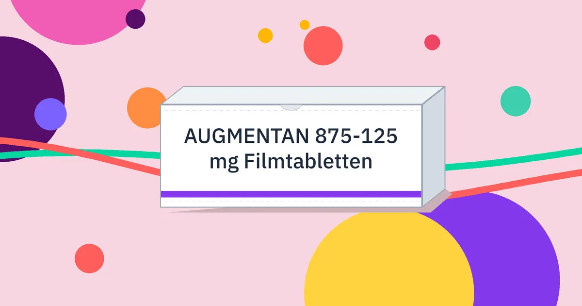 Symbolbild: Packung mit der Aufschrift AUGMENTAN 875-125 mg Filmtabletten (PZN 00356599) – Verfügbarkeit und Bezug in Apotheken in Frankfurt am Main