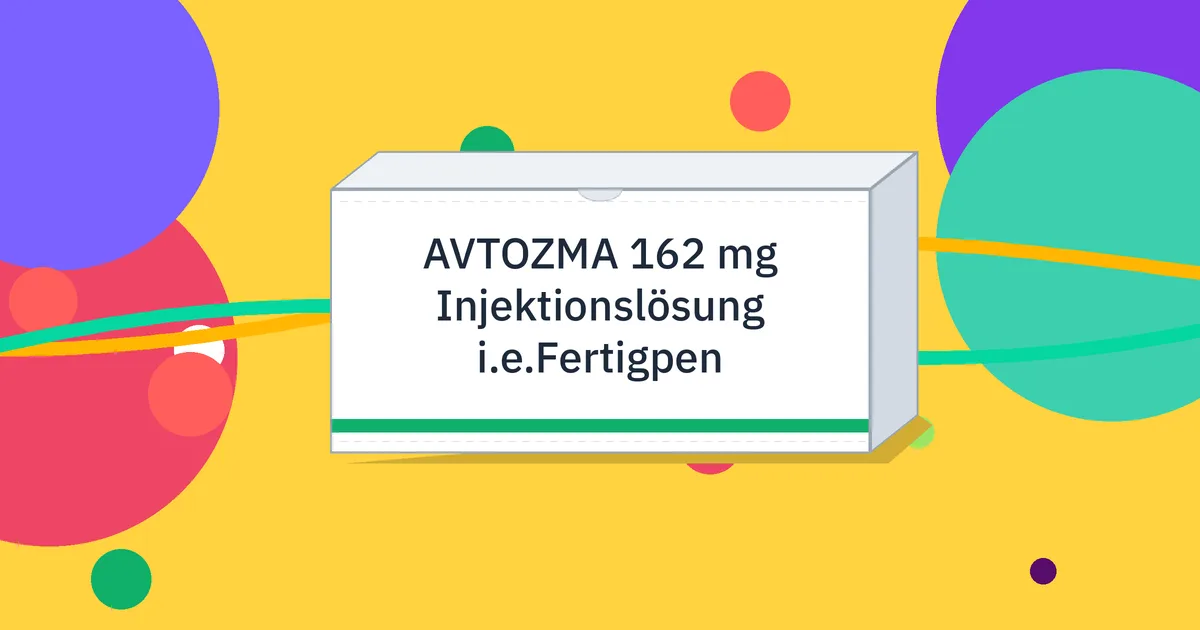 Symbolbild: Packung mit der Aufschrift AVTOZMA 162 mg Injektionslösung i.e.Fertigpen (PZN 20372100) – Verfügbarkeit und Bezug in Apotheken in Frankfurt am Main