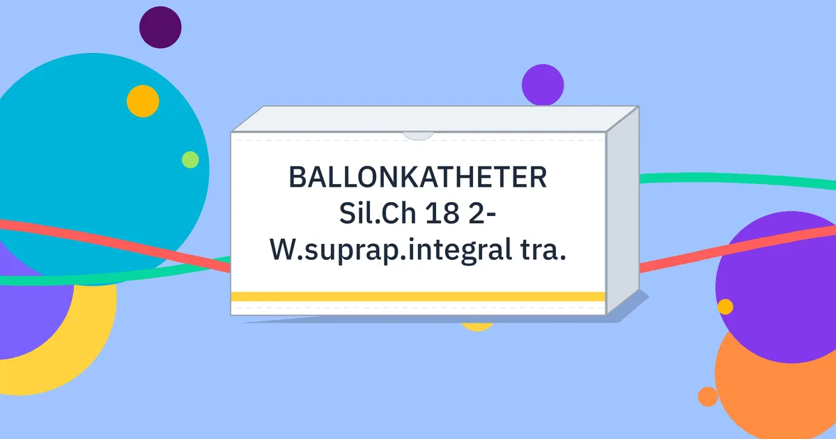 Symbolbild: Packung mit der Aufschrift BALLONKATHETER Sil.Ch 18 2-W.suprap.integral tra. (PZN 14350442) – Verfügbarkeit und Bezug in Apotheken in Frankfurt am Main