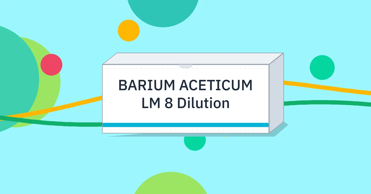 Symbolbild: Packung mit der Aufschrift BARIUM ACETICUM LM 8 Dilution (PZN 12788476) – Verfügbarkeit und Bezug in Apotheken in Frankfurt am Main