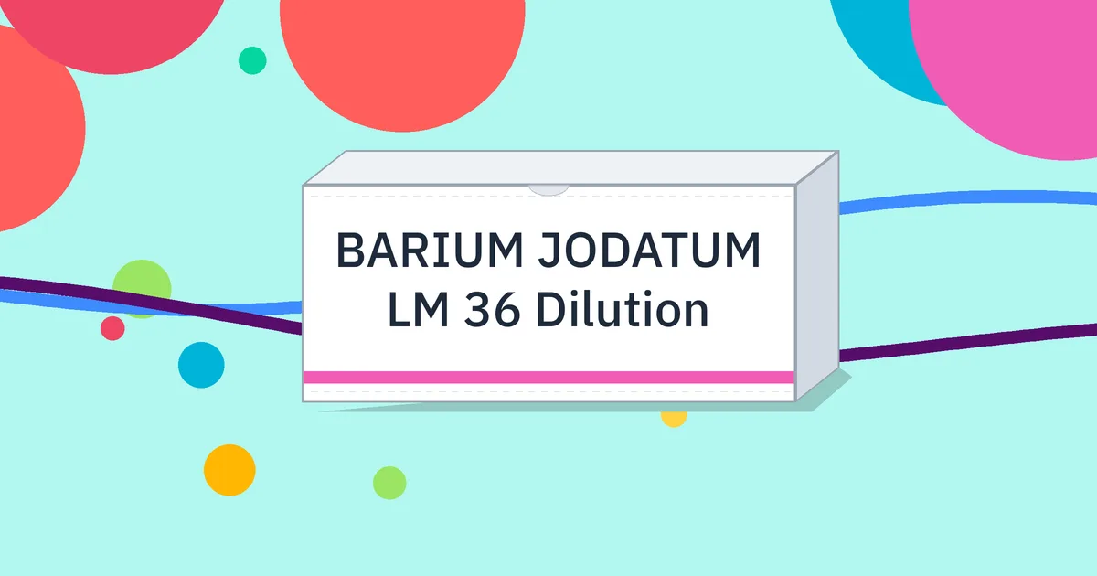 Symbolbild: Packung mit der Aufschrift BARIUM JODATUM LM 36 Dilution (PZN 12790088) – Verfügbarkeit und Bezug in Apotheken in Frankfurt am Main