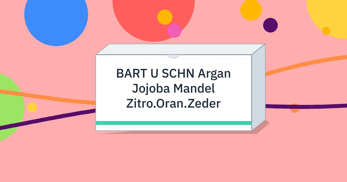 Symbolbild: Packung mit der Aufschrift BART U SCHN Argan Jojoba Mandel Zitro.Oran.Zeder (PZN 19399648) – Verfügbarkeit und Bezug in Apotheken in Frankfurt am Main