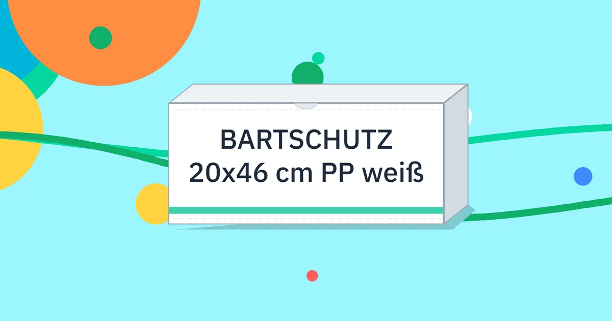 Symbolbild: Packung mit der Aufschrift BARTSCHUTZ 20x46 cm PP weiß (PZN 20606621) – Verfügbarkeit und Bezug in Apotheken in Frankfurt am Main