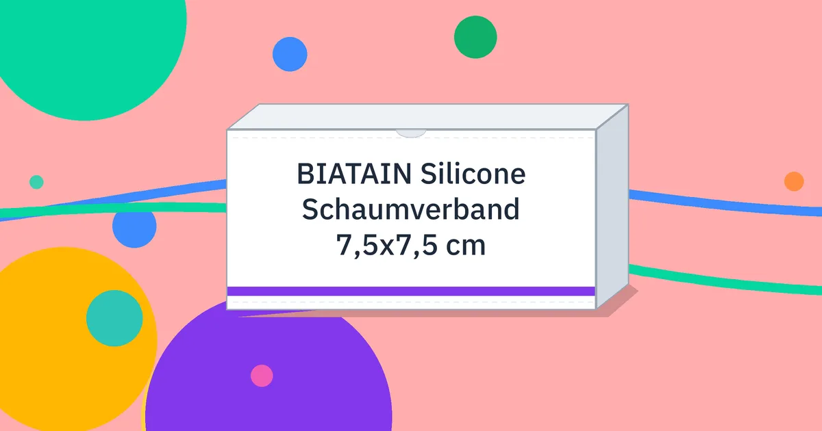 Symbolbild: Packung mit der Aufschrift BIATAIN Silicone Schaumverband 7,5x7,5 cm (PZN 20344517) – Verfügbarkeit und Bezug in Apotheken in Frankfurt am Main