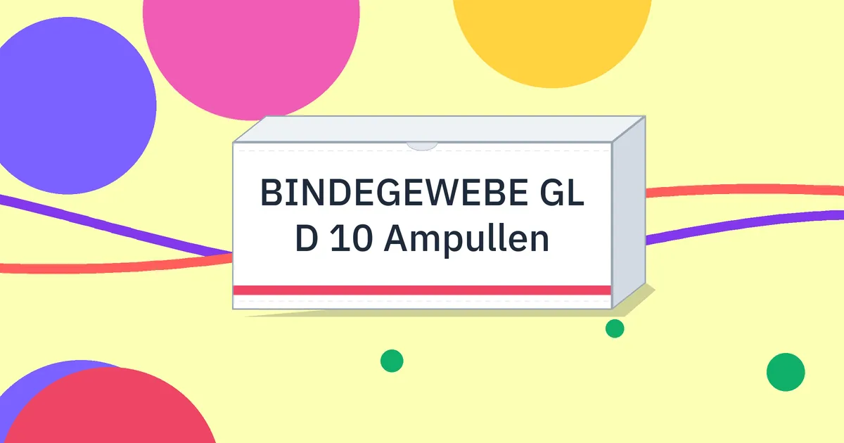 Symbolbild: Packung mit der Aufschrift BINDEGEWEBE GL D 10 Ampullen (PZN 03359598) – Verfügbarkeit und Bezug in Apotheken in Frankfurt am Main